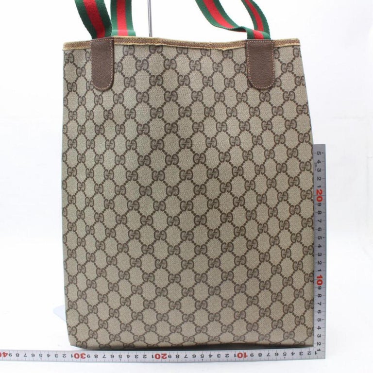 Gucci Sherry Supreme Monogam Large Web Shopper 869902 Brown Coated ...