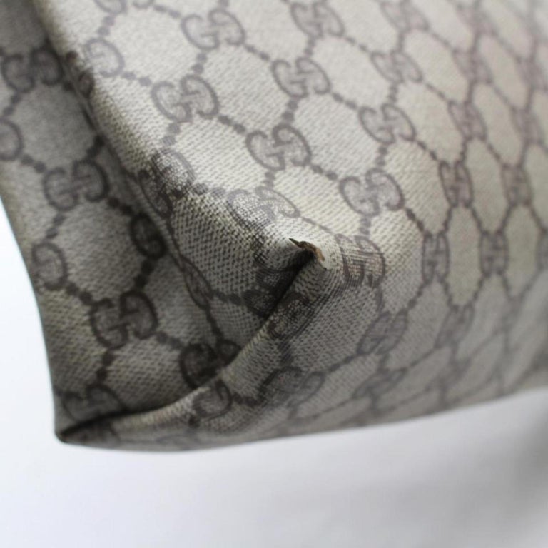 Gucci Sherry Supreme Monogam Large Web Shopper 869902 Brown Coated ...