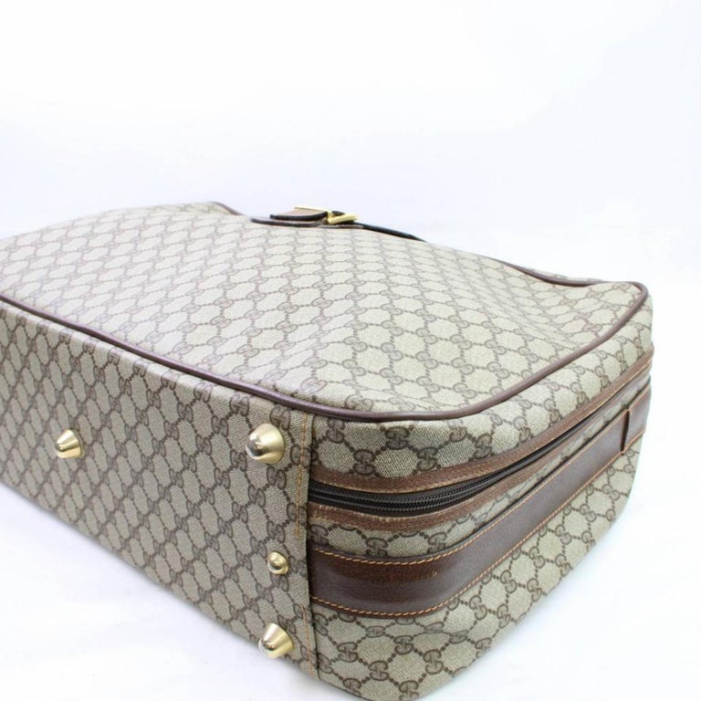 Gucci Sherry Web Supreme Suitcase 866636 Beige Coated Canvas Weekend ...