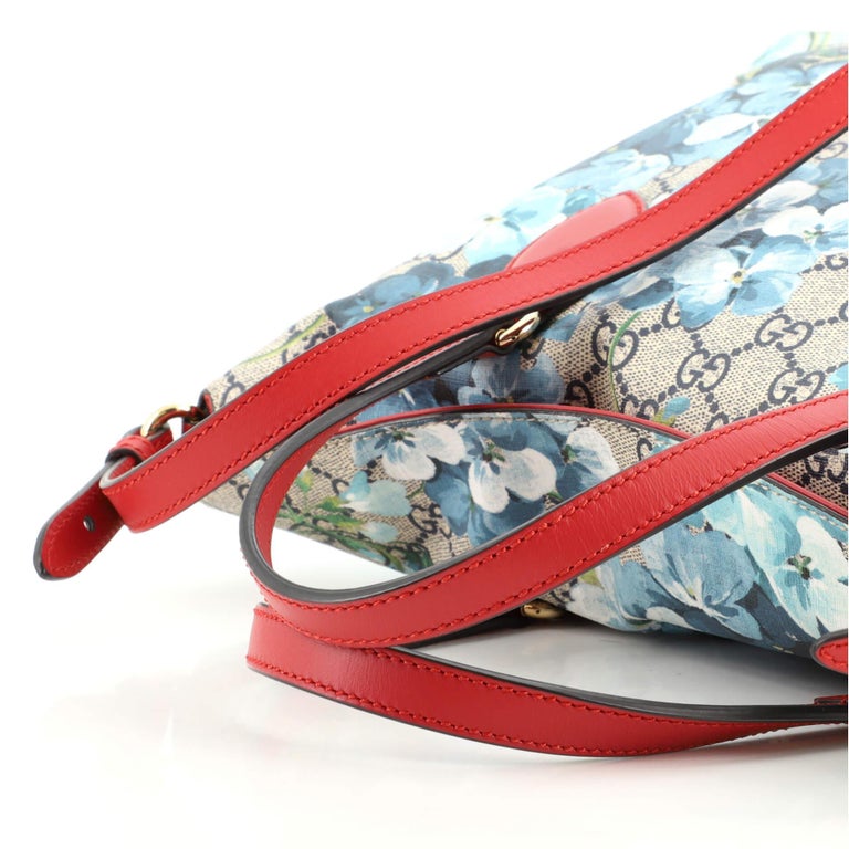 Gucci Signature Fold Over Tote Blooms Print GG Coated Canvas Medium For ...