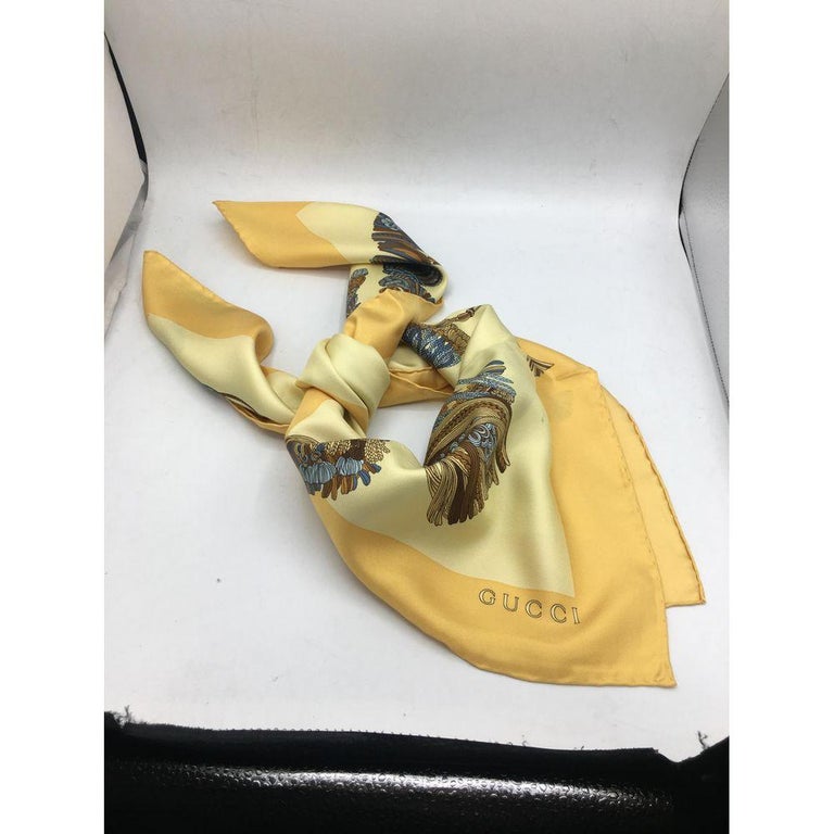 Gucci Silk Handkerchief in Yellow at 1stDibs | gucci handkerchief