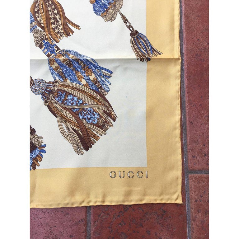 Gucci Silk Handkerchief in Yellow at 1stDibs | gucci handkerchief