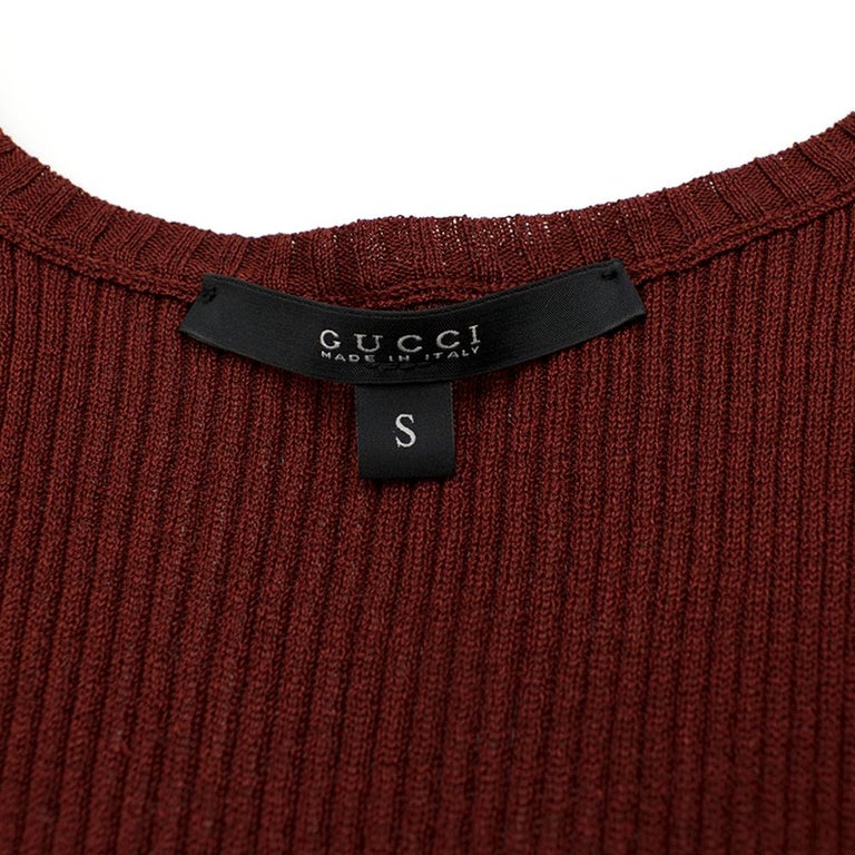 Gucci Silk Ribbed Tank Top S at 1stDibs