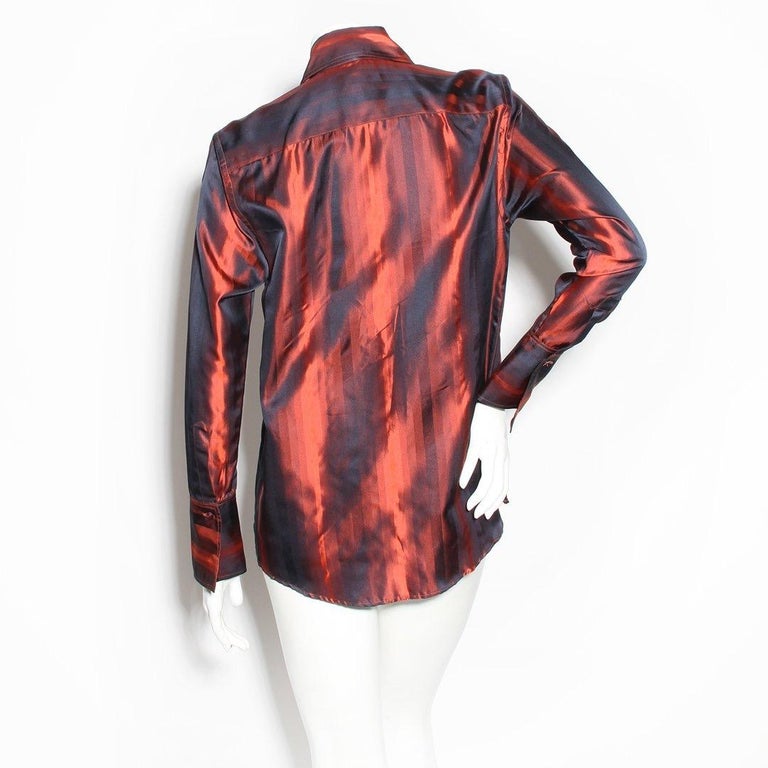 Gucci Silk Striped Top F/W 1997 RTW (Tom Ford) at 1stDibs