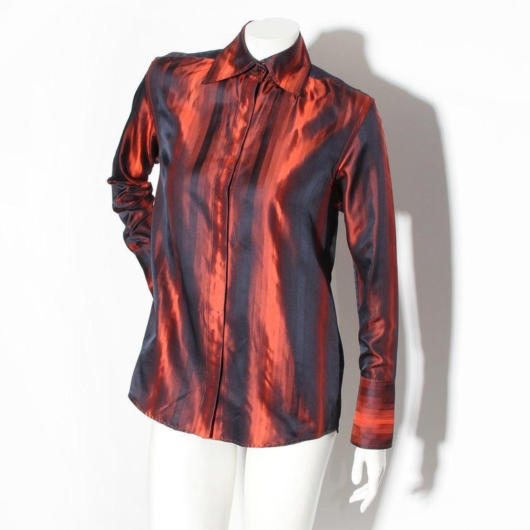 Gucci Silk Striped Top F/W 1997 RTW (Tom Ford) at 1stDibs