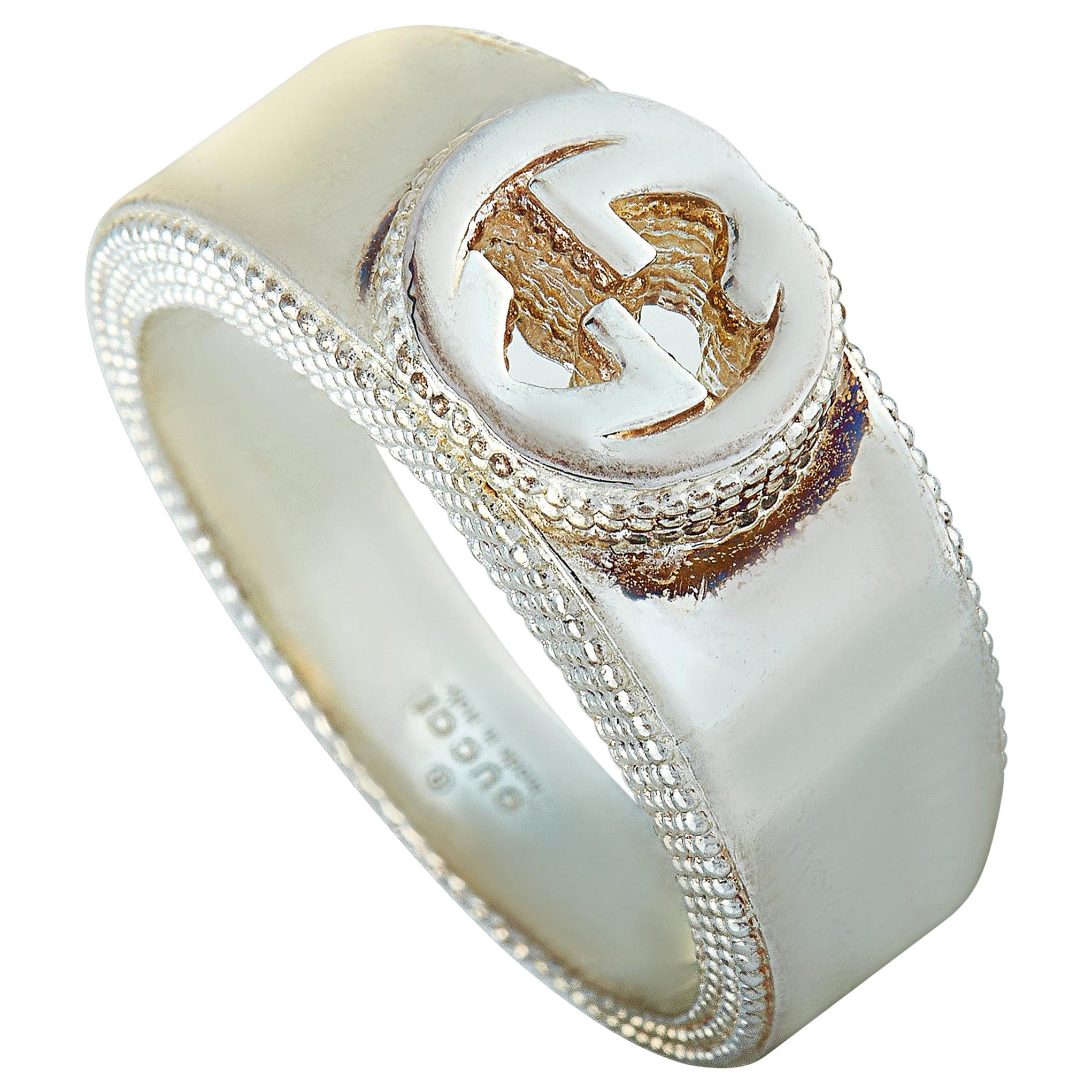 Gucci Silver Double G Ring at 1stDibs | gucci ring, sterling silver ...
