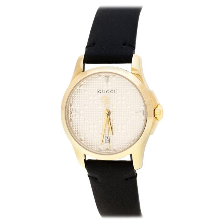 Gucci Silver Gold Plated Stainless Steel G-Timeless 126.5 Women's ...