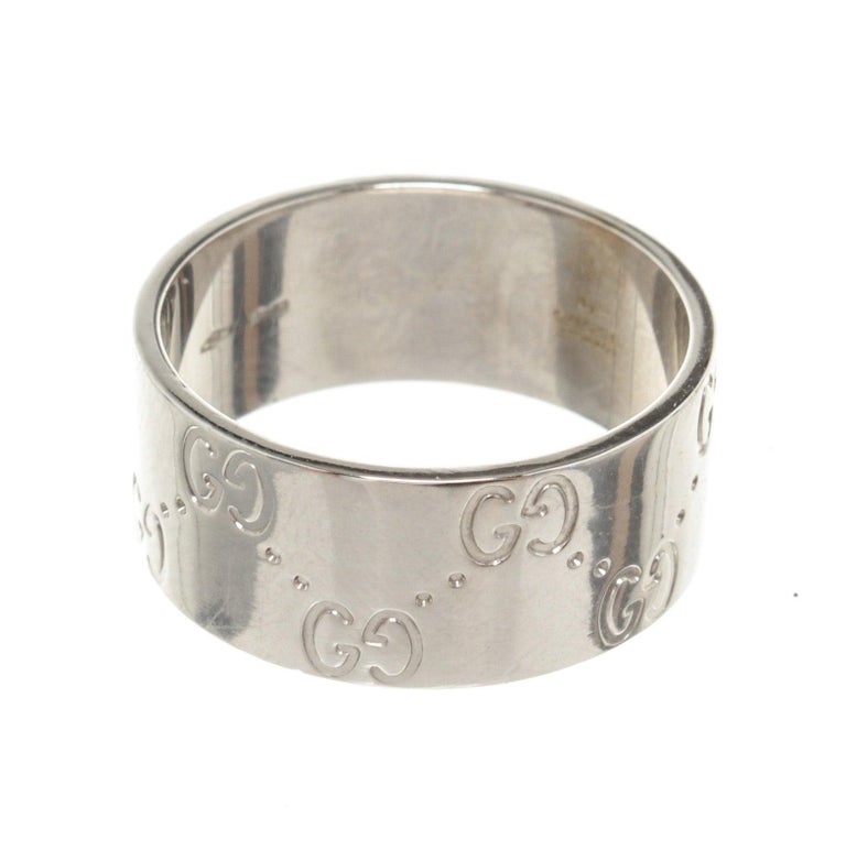 Gucci Silver Icon Wide Ring For Sale at 1stDibs