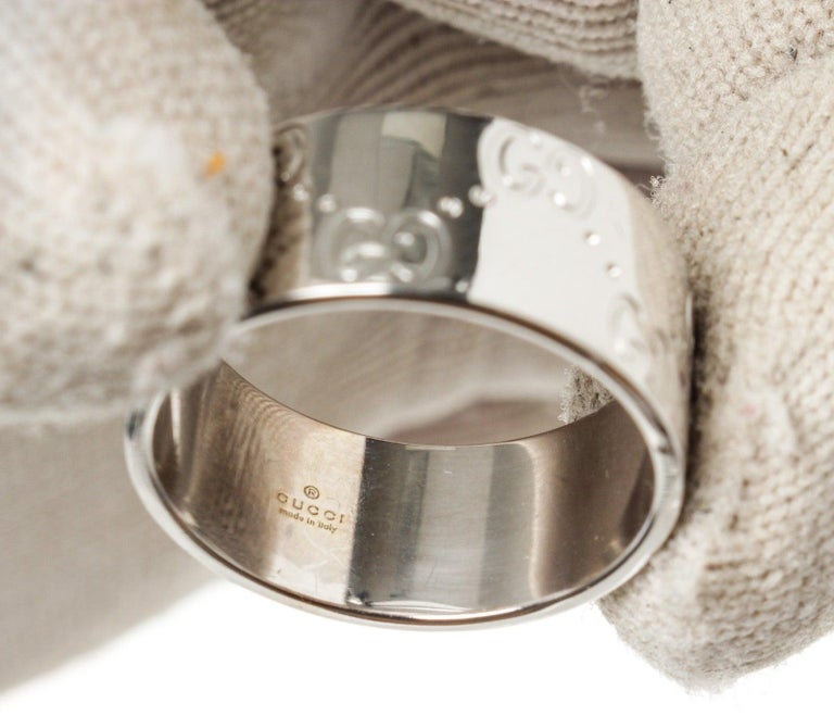 Gucci Silver Icon Wide Ring For Sale at 1stDibs