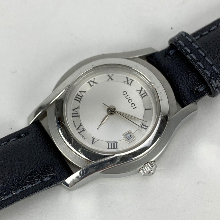Gucci Silver Stainless Steel Mod 5500 L Wrist Watch White Dial For Sale ...
