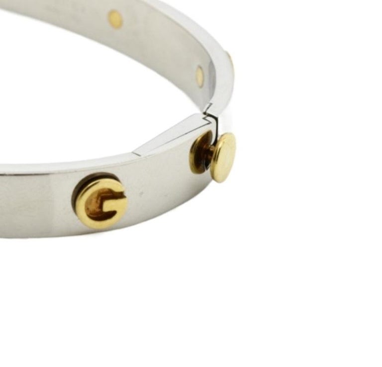Gucci Silver-tone and Gold G-Studs Bangle For Sale at 1stDibs