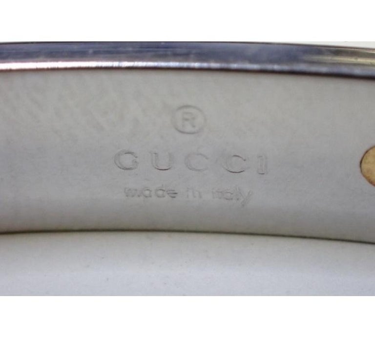 Gucci Silver-tone and Gold G-Studs Bangle For Sale at 1stDibs