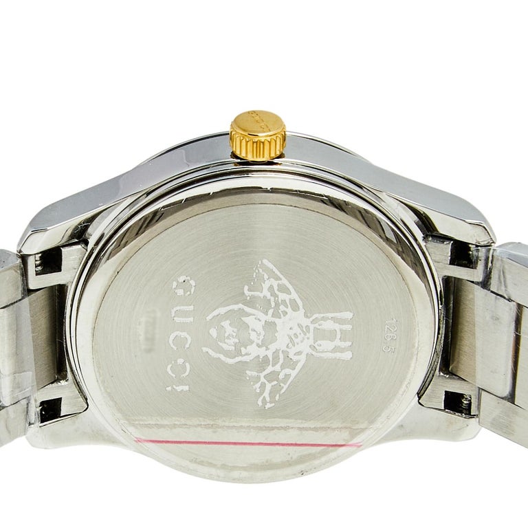 Gucci Silver Two Tone Stainless G-Timeless YA126596 Women's Wristwatch ...