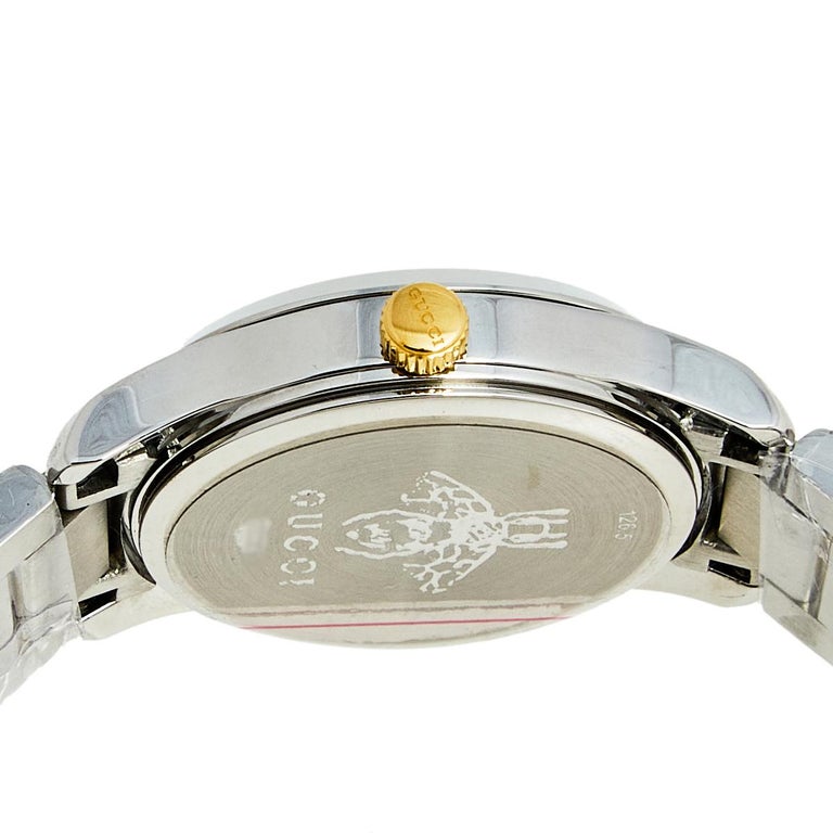 Gucci Silver Two Tone Stainless G-Timeless YA126596 Women's Wristwatch ...