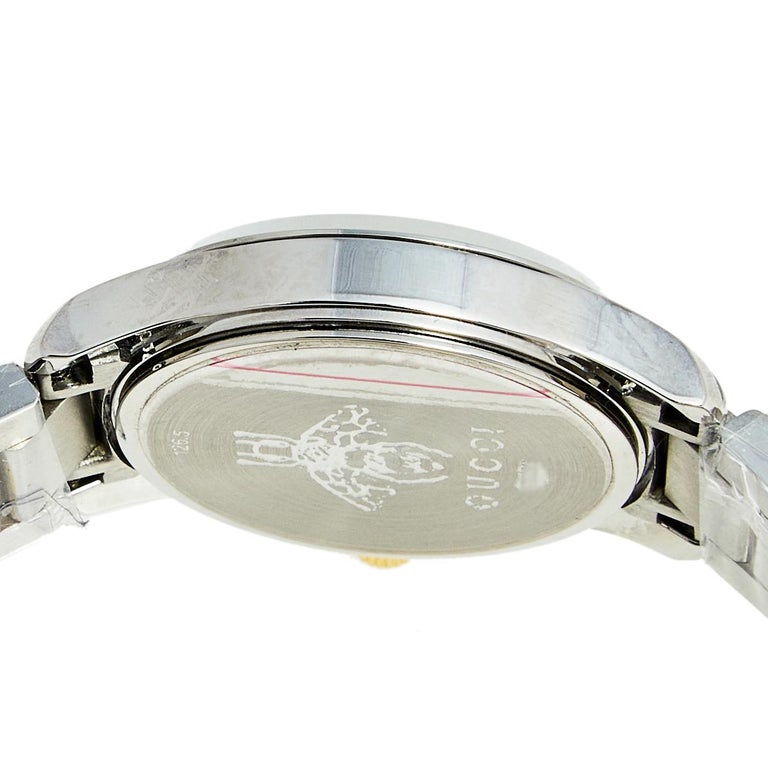 Gucci Silver Two Tone Stainless G-Timeless YA126596 Women's Wristwatch ...