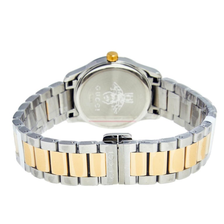 Gucci Silver Two Tone Stainless G-Timeless YA126596 Women's Wristwatch ...