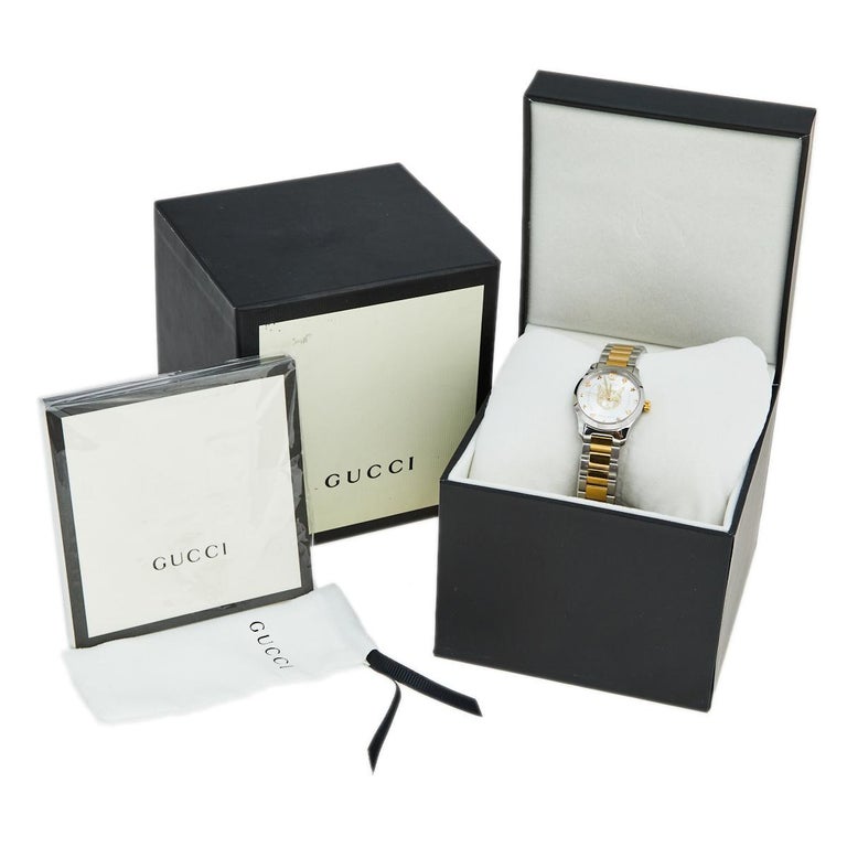 Gucci Silver Two Tone Stainless G-Timeless YA126596 Women's Wristwatch ...