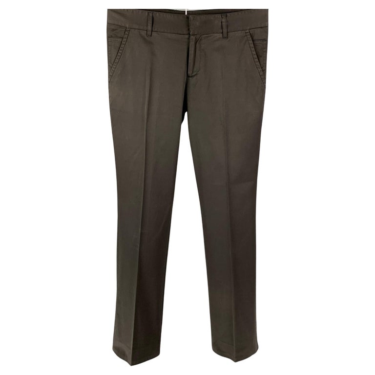 GUCCI Size 32 Black Cotton Dress Pants For Sale at 1stDibs