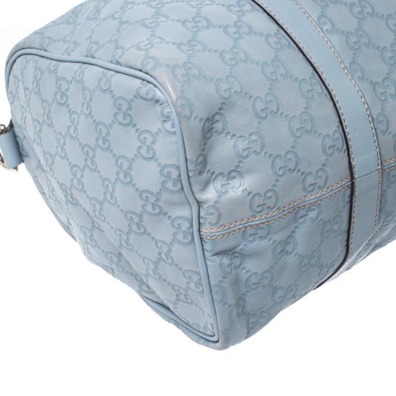 Gucci Sky Blue Guccissima Leather Medium Joy Boston Bag For Sale at 1stDibs