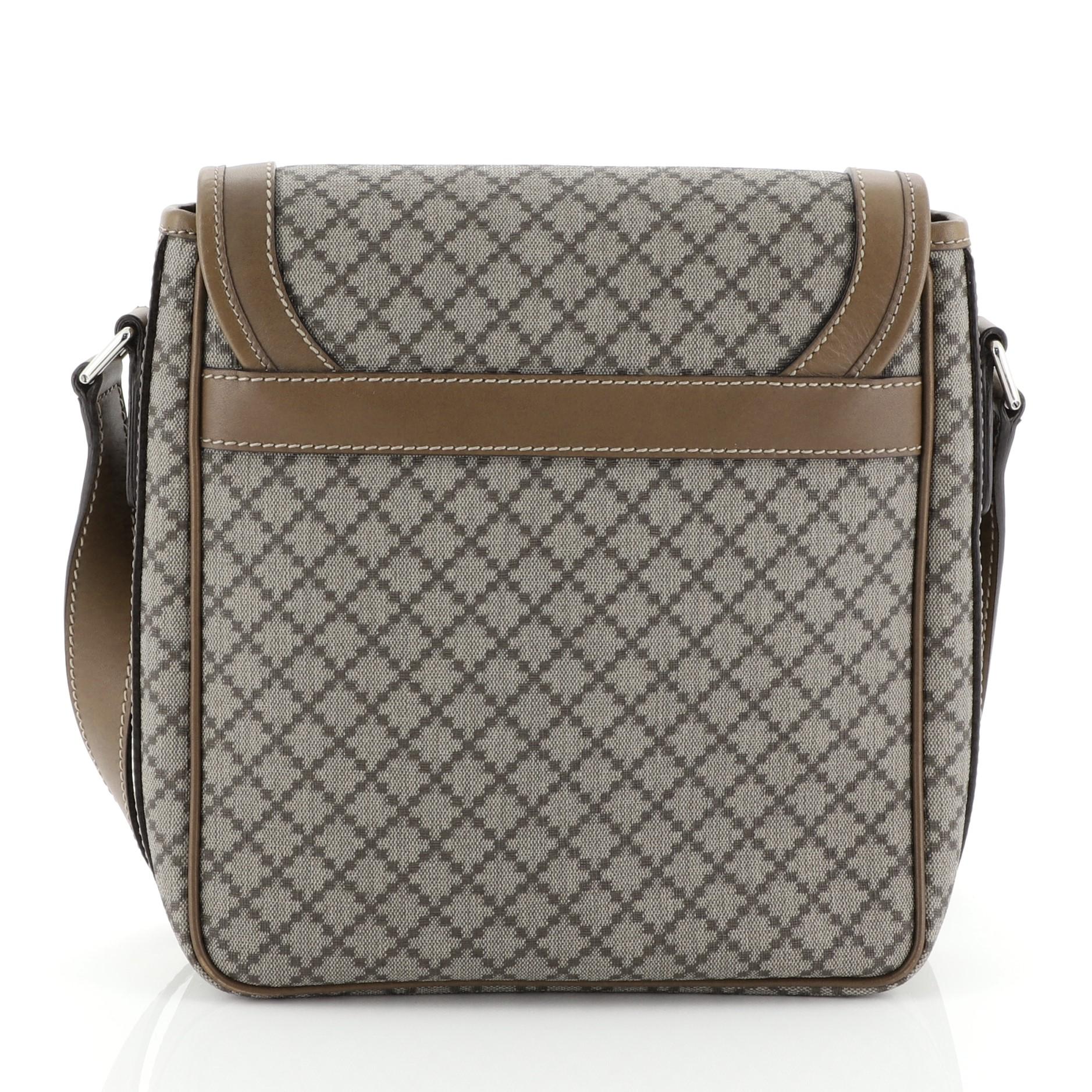 Gucci Snap Flap Messenger Bag Diamante Coated Canvas Medium at 1stDibs