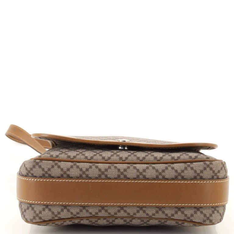 Gucci Snap Flap Messenger Bag Diamante Coated Canvas Medium For Sale at ...