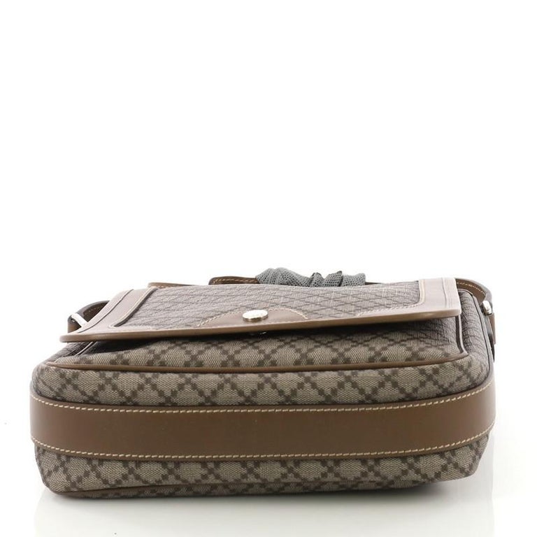 Gucci Snap Flap Messenger Bag Diamante Coated Canvas Medium at 1stDibs