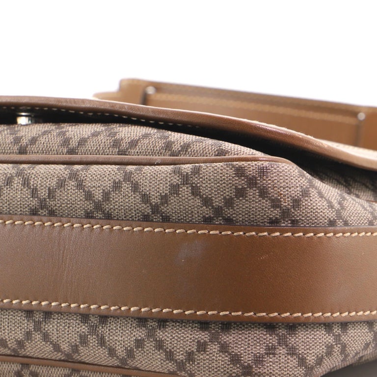 Gucci Snap Flap Messenger Bag Diamante Coated Canvas Medium For Sale at ...