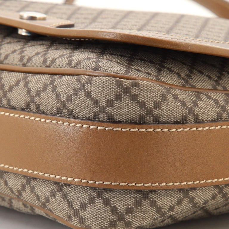 Gucci Snap Flap Messenger Bag Diamante Coated Canvas Medium For Sale at ...