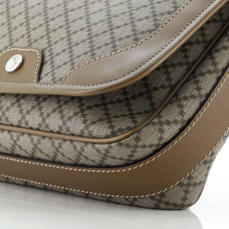 Gucci Snap Flap Messenger Bag Diamante Coated Canvas Medium at 1stDibs