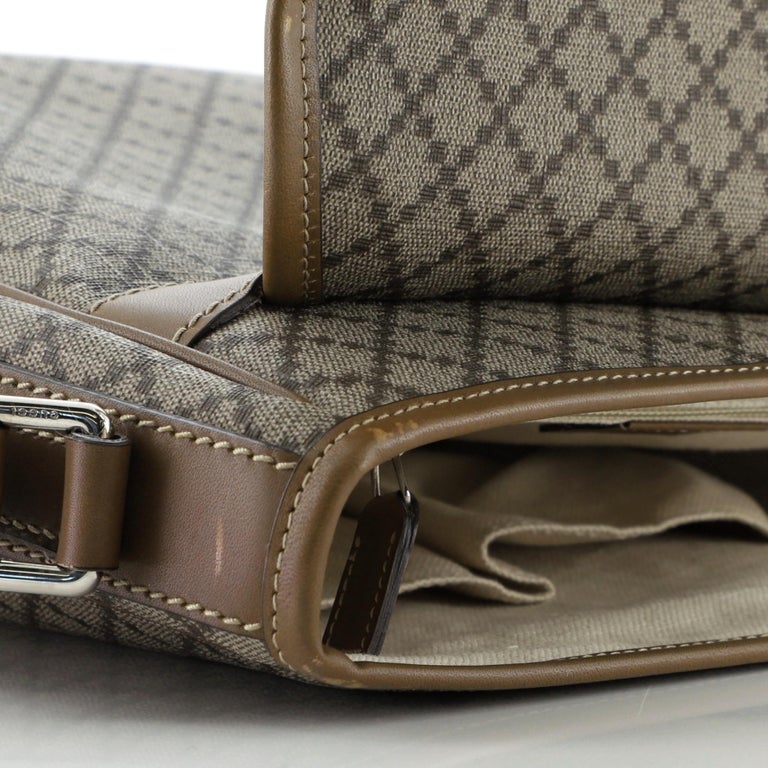 Gucci Snap Flap Messenger Bag Diamante Coated Canvas Medium at 1stDibs