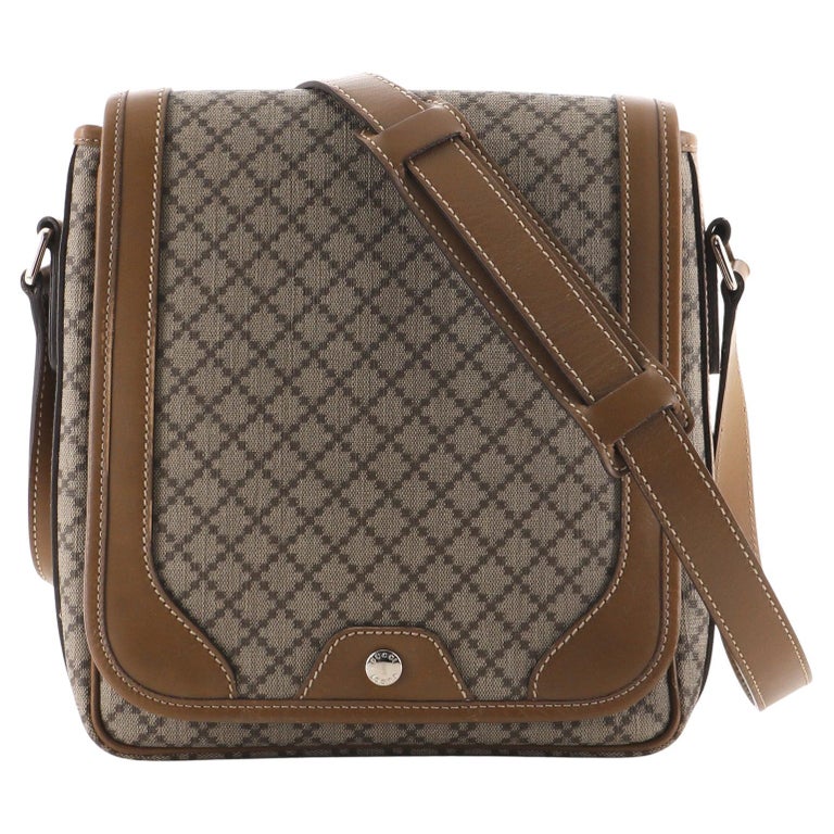 Gucci Snap Flap Messenger Bag Diamante Coated Canvas Medium For Sale at ...