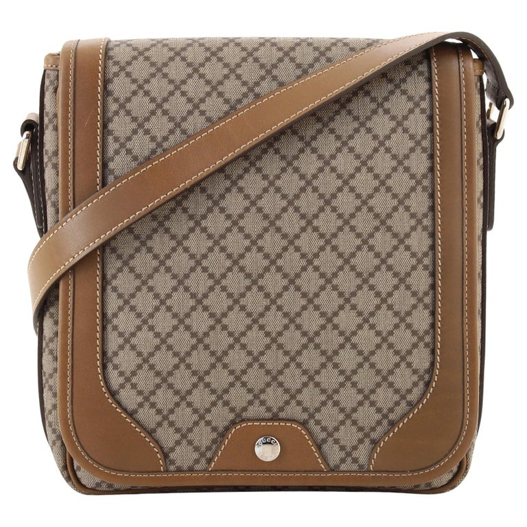 Gucci Snap Flap Messenger Bag Diamante Coated Canvas Medium For Sale at ...