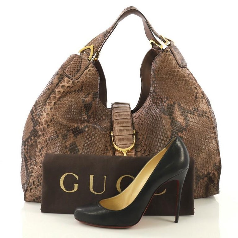 Gucci Soft Stirrup Tote Python Large at 1stDibs