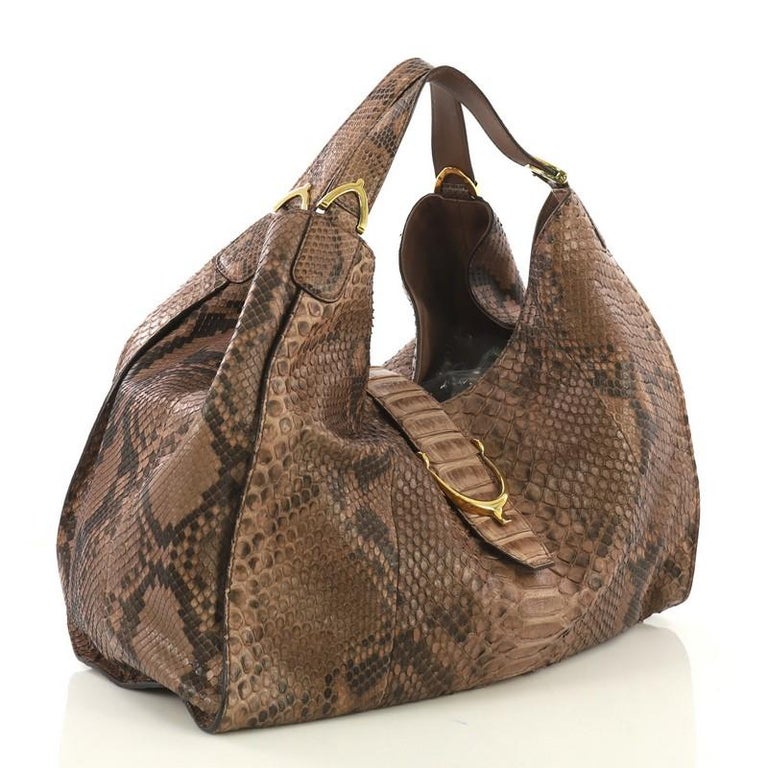 Gucci Soft Stirrup Tote Python Large at 1stDibs
