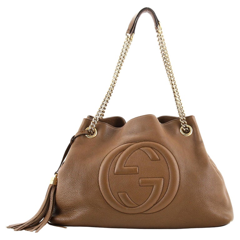 Gucci Soho Chain Strap Shoulder Bag Leather Medium For Sale at 1stDibs