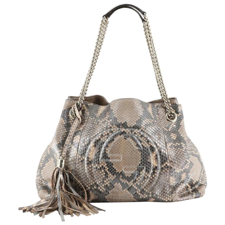 Gucci Soho Chain Strap Shoulder Bag Python Medium at 1stDibs