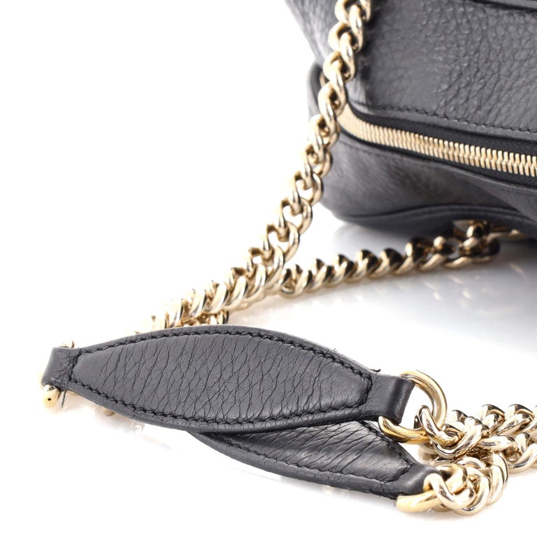 Gucci Soho Chain Zip Shoulder Bag Leather Medium For Sale at 1stDibs