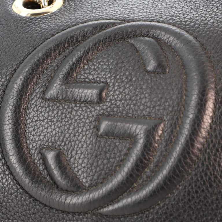 Gucci Soho Chain Zip Shoulder Bag Leather Small For Sale at 1stDibs