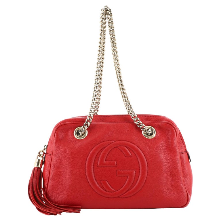 Gucci Soho Chain Zip Shoulder Bag Leather Small at 1stDibs