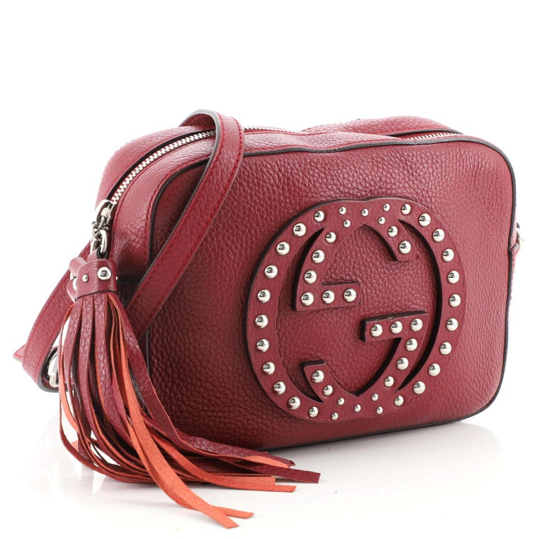 Gucci Soho Disco Crossbody Bag Studded Leather Small For Sale at 1stDibs