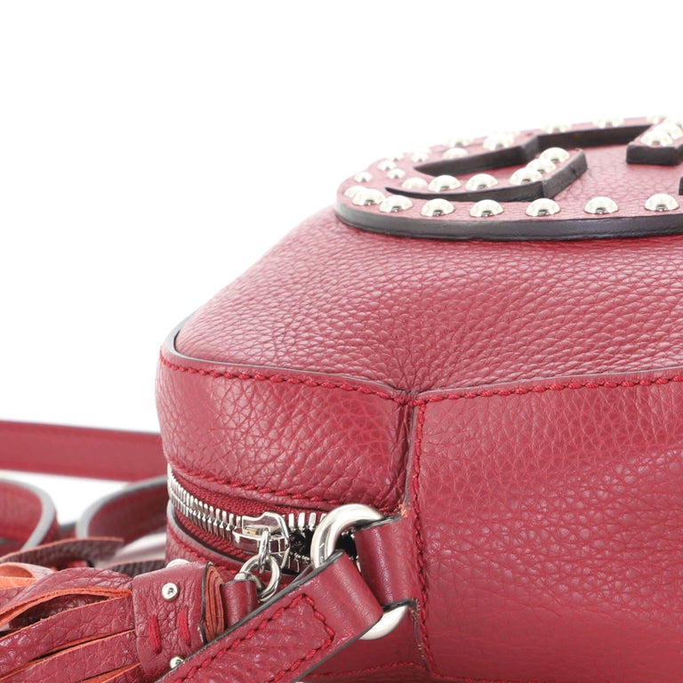 Gucci Soho Disco Crossbody Bag Studded Leather Small For Sale at 1stDibs