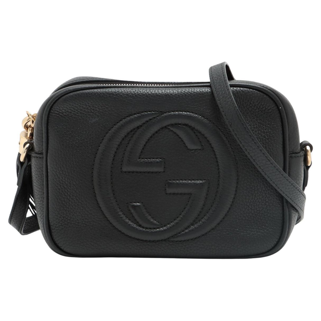 Gucci Soho Disco Leather Camera Shoulder Bag Black For Sale at 1stDibs