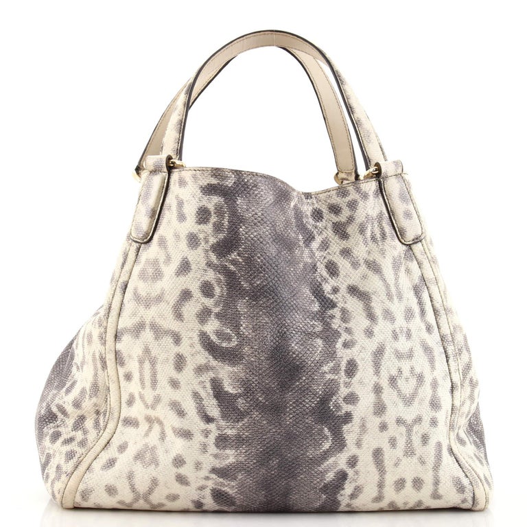 Gucci Soho Shoulder Bag Lizard Embossed Leather Medium For Sale at 1stDibs