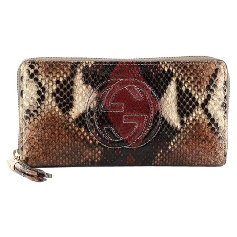 Gucci Soho Zip Around Wallet Python at 1stDibs