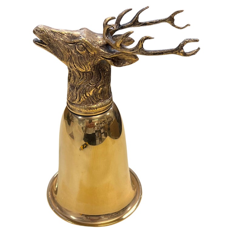 Gucci Stag Stirrup Cup Vase, Brass, Gold Washed, Signed For Sale at 1stDibs