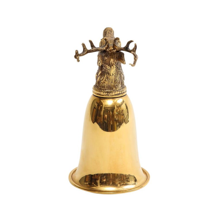 Gucci Stag Stirrup Cup Vase, Brass, Gold Washed, Signed For Sale at 1stDibs