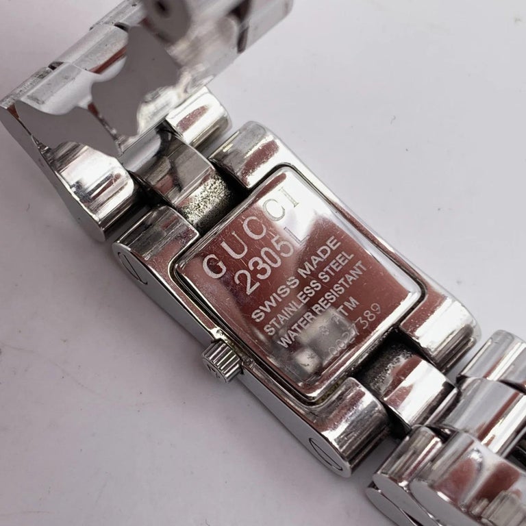 Gucci Stainless Steel Mod 2305L Wrist Watch White Dial For Sale at 1stDibs