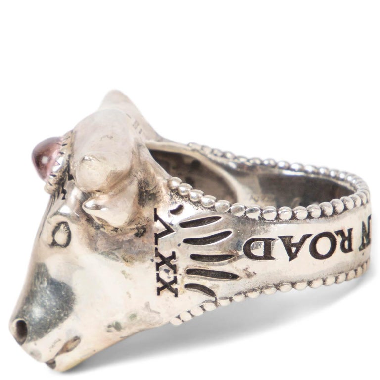 GUCCI sterling silver ANGER FOREST BULL'S HEAD Ring 8.75 For Sale at ...