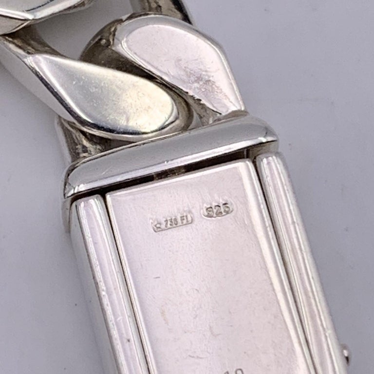 Gucci Sterling Silver Gourmette Chain Unisex Bracelet For Sale at 1stDibs