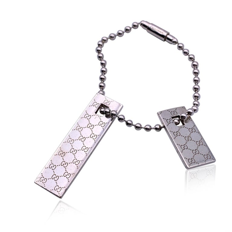 Gucci Sterling Silver Icon GG Double Tags Key Ring Keychain at 1stDibs ...
